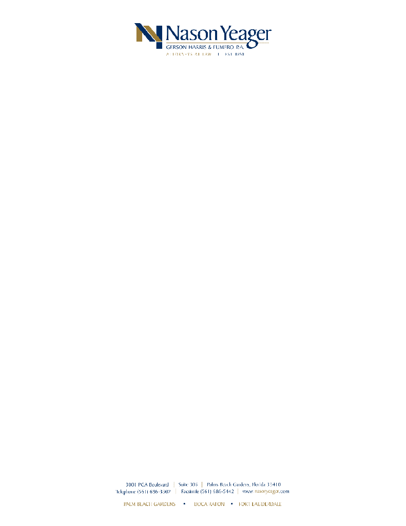 Nason Yeager Letterhead - Palm Beach Gardens | Wells & Drew